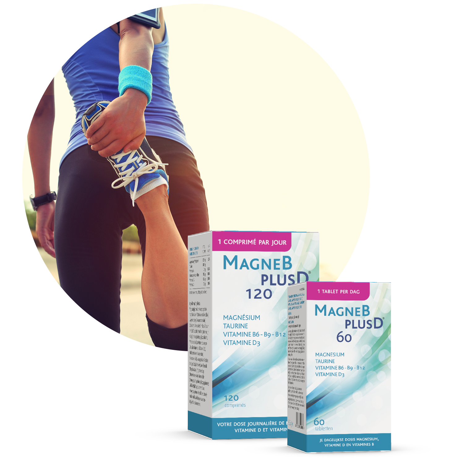 MagneBplusD - magnésium, vitamines B6-B12-D3, acide folique et taurine